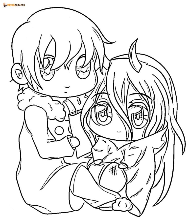 Anime Couple Coloring Pages - Free coloring pages