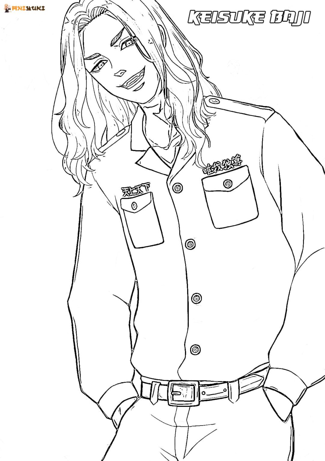 Keisuke Baji Coloring Pages - AniYuki - Anime Portal