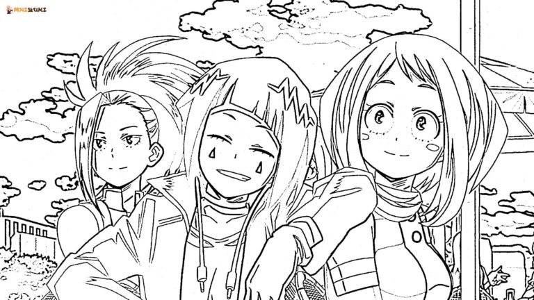 Momo Yaoyorozu Coloring Pages - AniYuki - Anime Portal