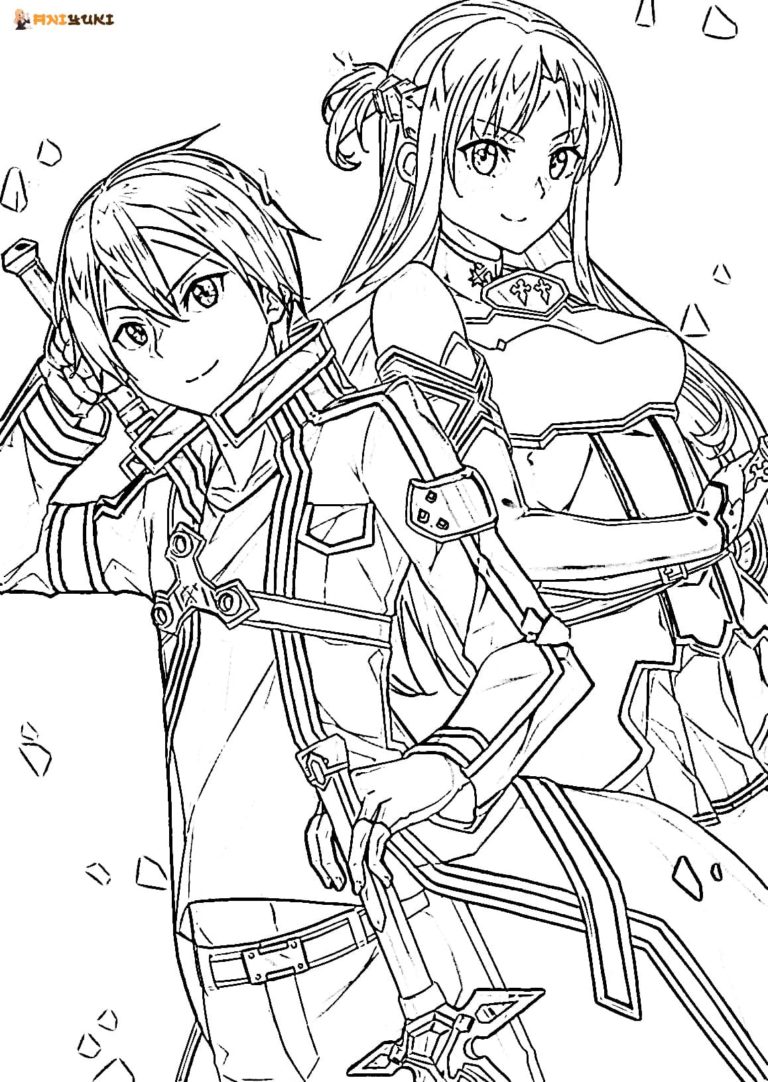 Kirito and Asuna Coloring Pages - AniYuki - Anime Portal