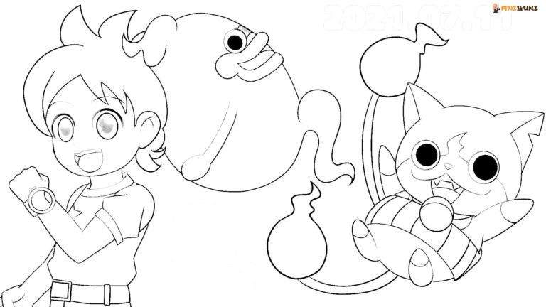 Yo Kai Kleurplaat Sketch Coloring Page