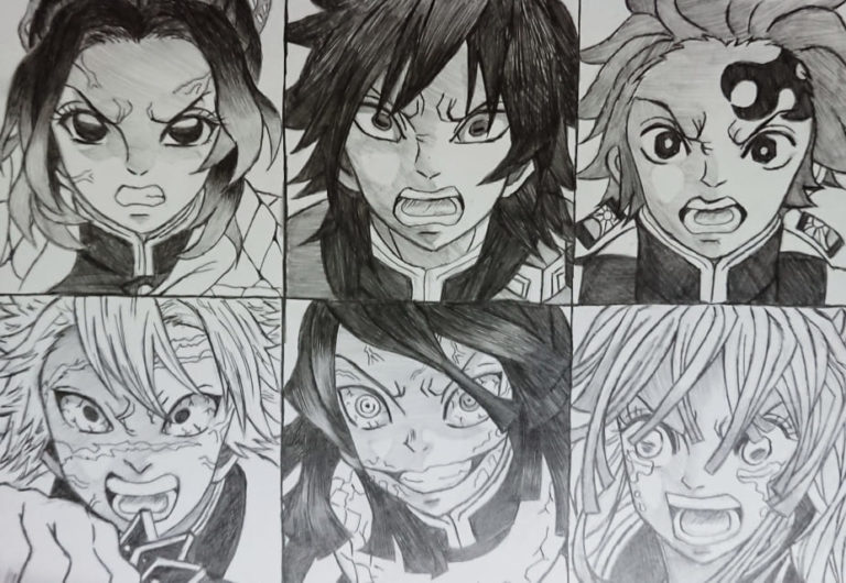 Pictures for sketching Demon Slayer Kimetsu No Yaiba