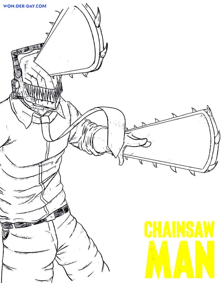 Chainsaw Man Coloring Pages - AniYuki.com