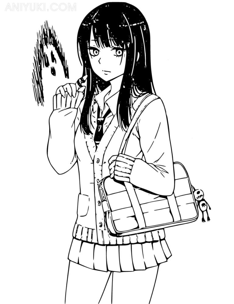 Mieruko-chan Coloring Pages - AniYuki - Anime Portal