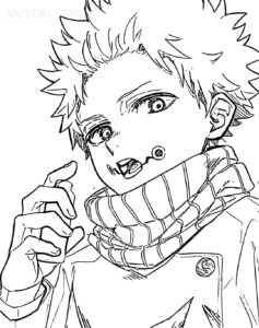 Kiznaiver Yuta Trigger Yoneyama Sketch Coloring Page