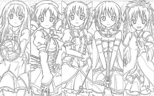 Mahou Shoujo Madoka Magica Coloring Pages - AniYuki.com