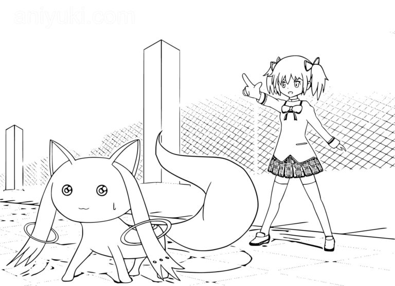 Mahou Shoujo Madoka Magica Coloring Pages - AniYuki.com