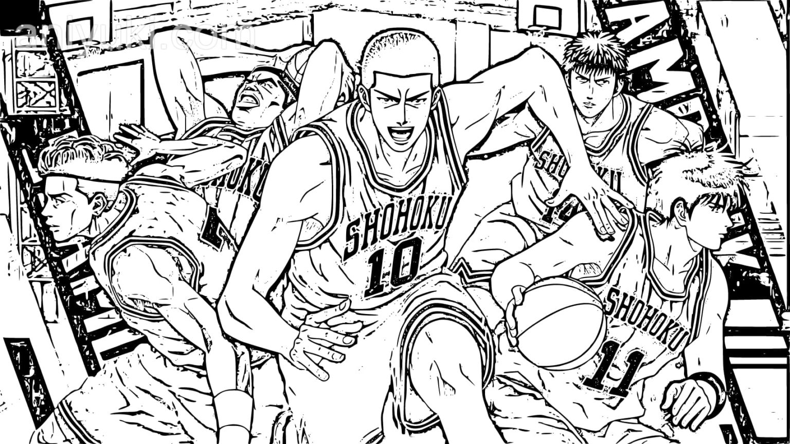 Dibujos de Slam Dunk para colorear - AniYuki.com