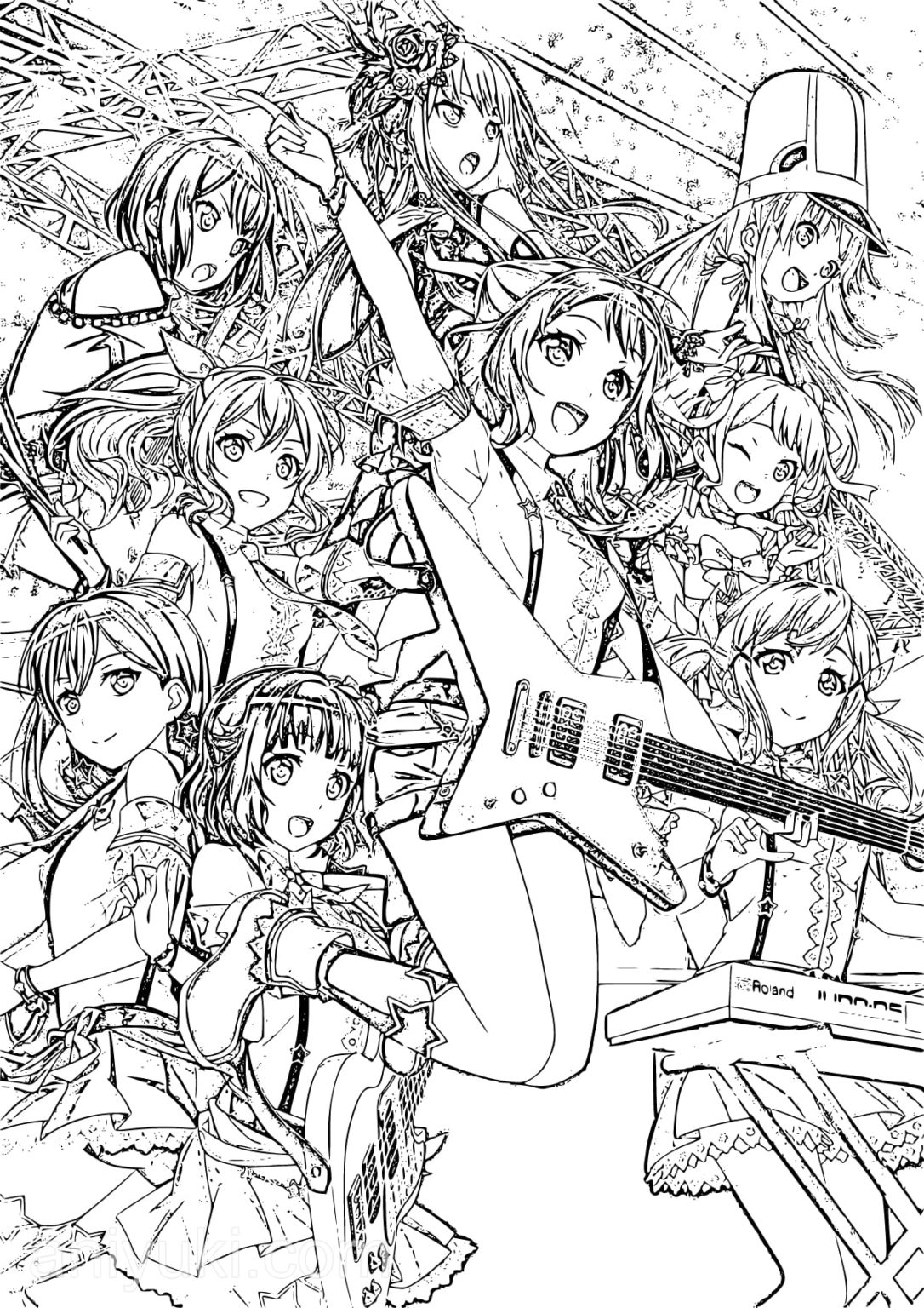 BanG Dream! Coloring Pages - AniYuki - Anime Portal