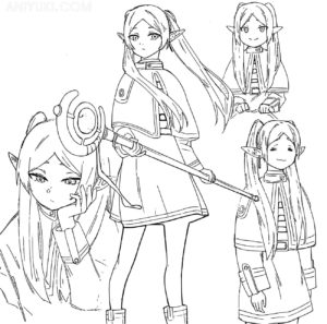 Frieren Beyond Journey's End Coloring Pages - AniYuki.com